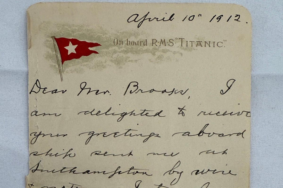 Historic letter from Titanic survivor Colonel Gracie to go under the hammer