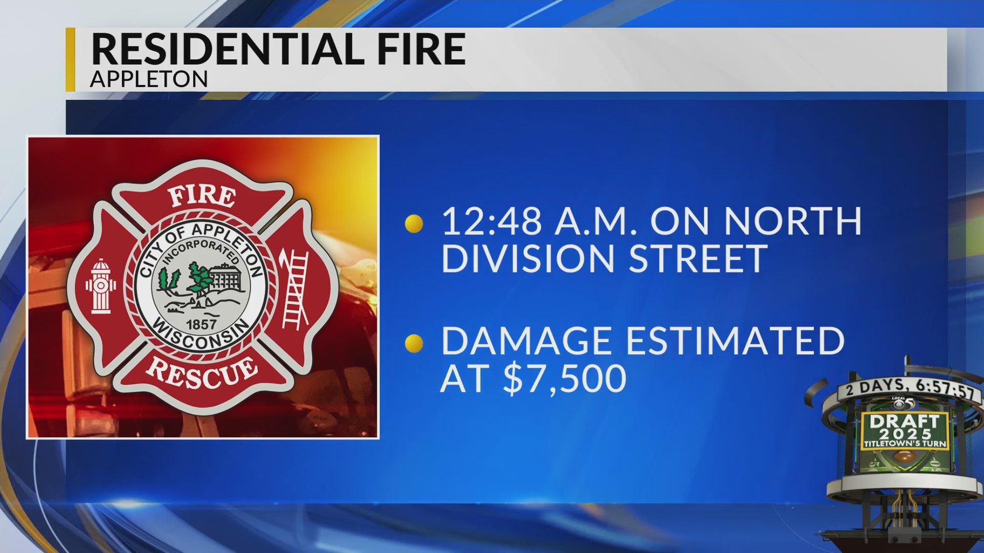 Appleton fire causes $7,500 damage; cause is under investigation