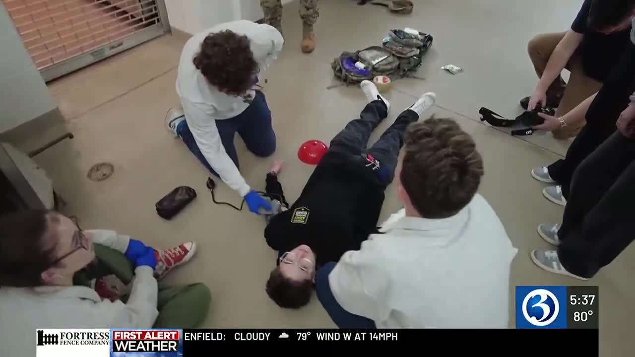 Dozens of students get EMT training at Camp Nett in Niantic