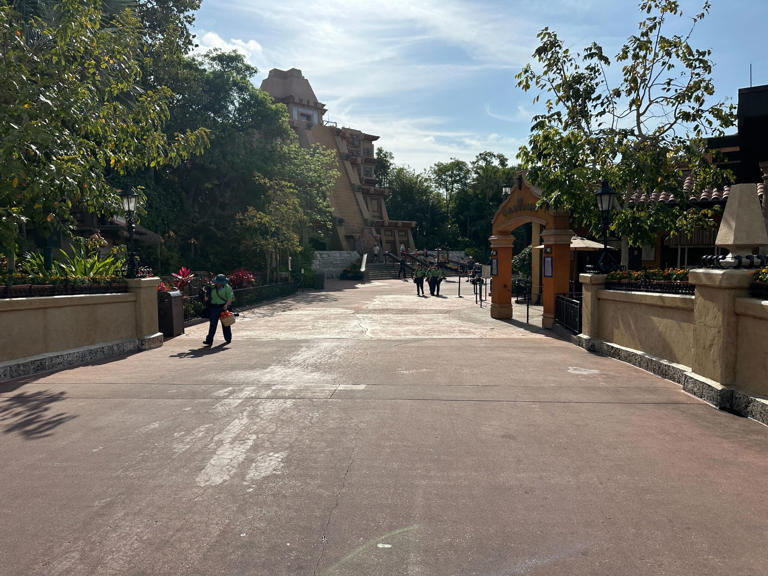 New Themed Concrete Being Installed around Mexico Pavilion in EPCOT
