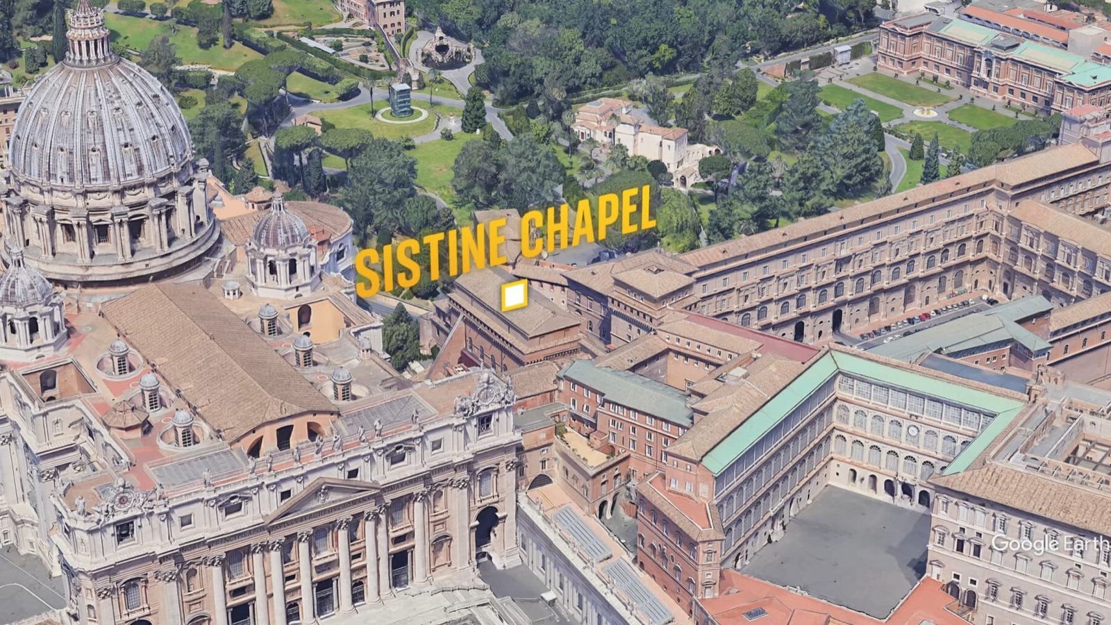 3D map shows pope's funeral route