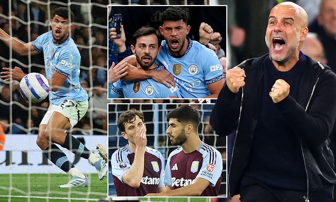 Manchester City 2-1 Aston Villa: Matheus Nunes' late winner puts hosts ...