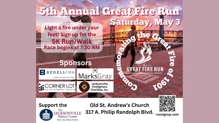 Great Fire Run 5K on May 3 will benefit the Jacksonville Historical Society