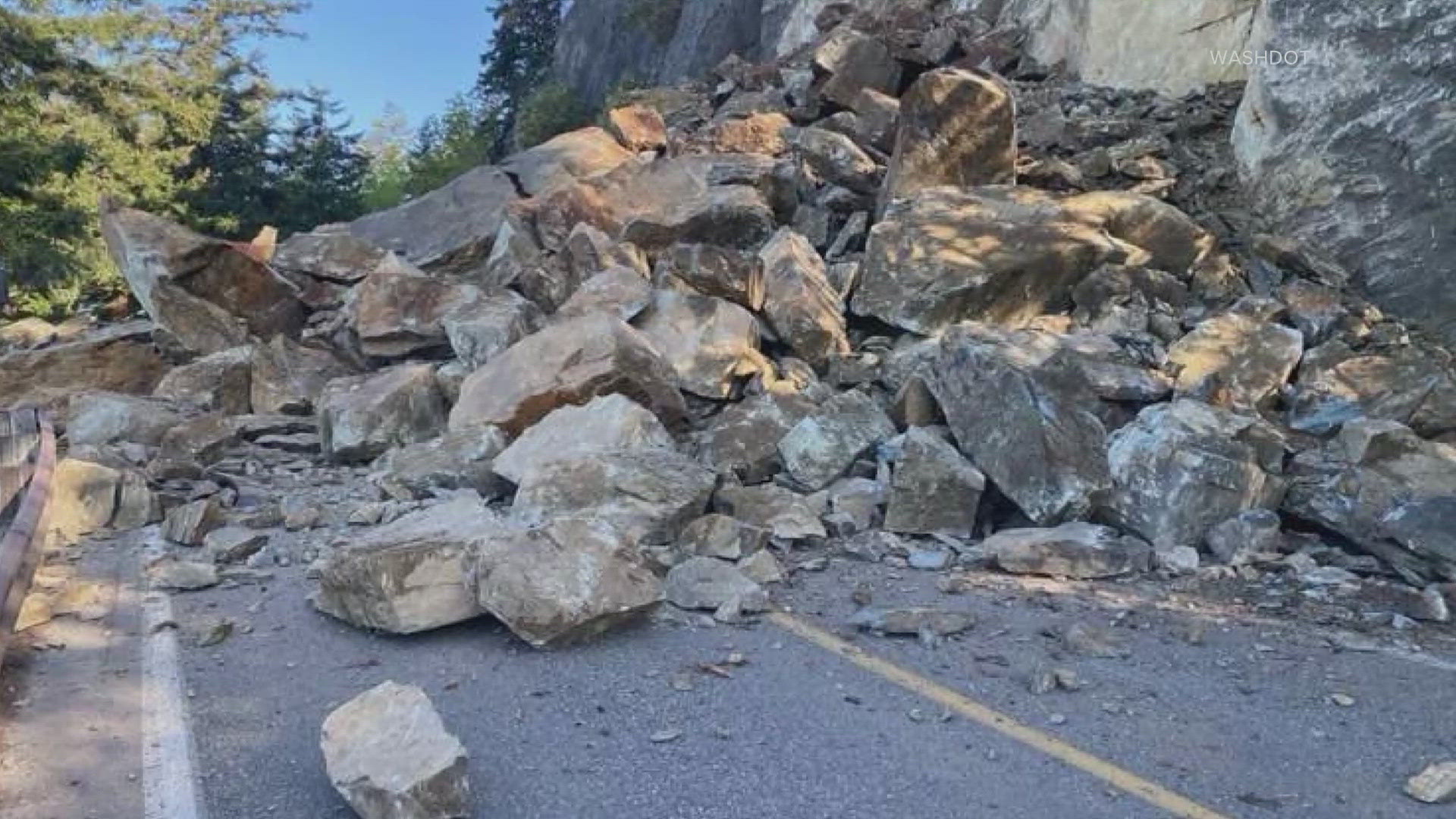 Chuckanut Drive fully blocked after rockslide with no estimated time ...