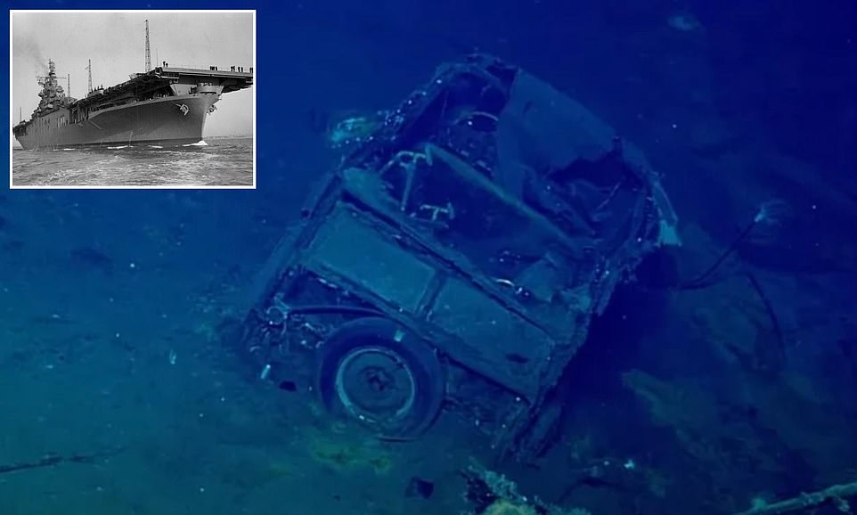 Mysterious vehicle found in sunken WWII aircraft carrier