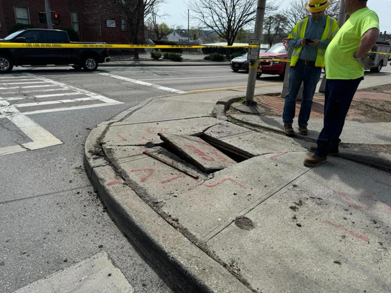 Manhole explodes and nearly takes out woman with two grandkids on sidewalk