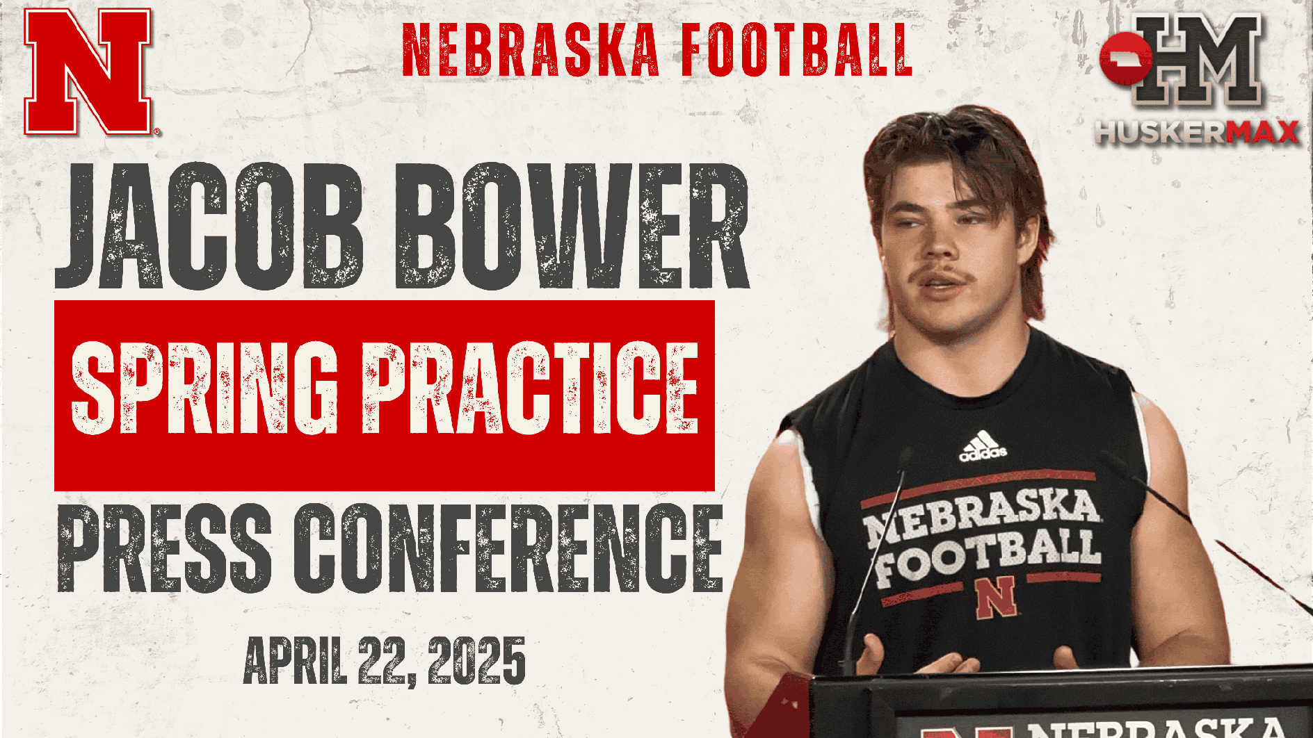 Nebraska Football Linebacker Jacob Bower - Spring Practices April 22 ...