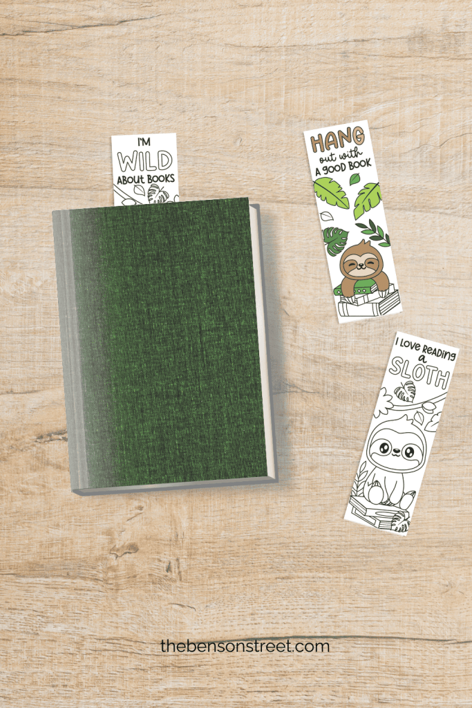 Free Printable Sloth Coloring Bookmarks to Customize