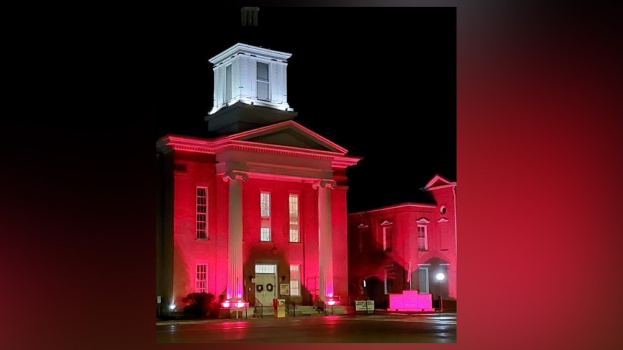 Why the Steuben County Courthouse is shining red for volunteer firefighters