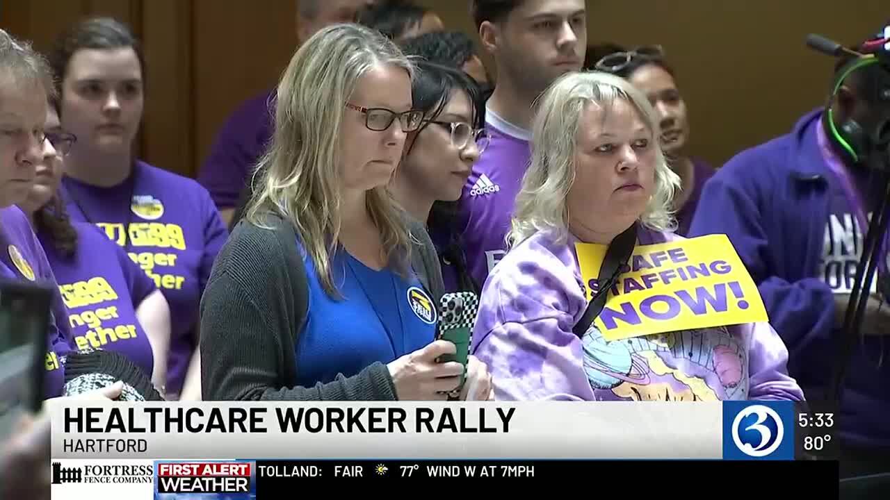 Healthcare worker rally held in Hartford