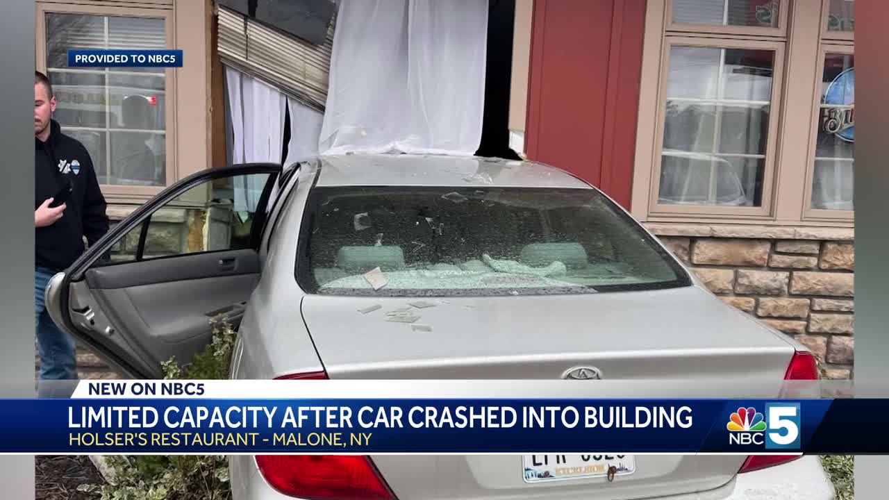 Malone restaurant open for business after car crashes into dining area