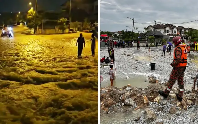 Flooding in Taman Seri Alam after retention pond collapses again