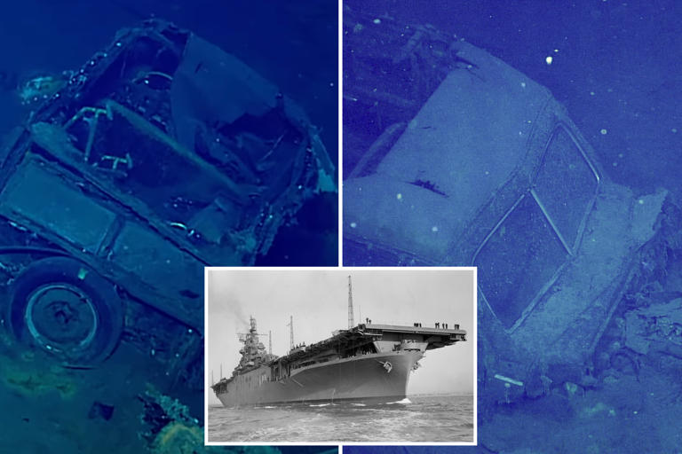 Ford automobile unexpectedly found in hangar of USS Yorktown shipwreck ...