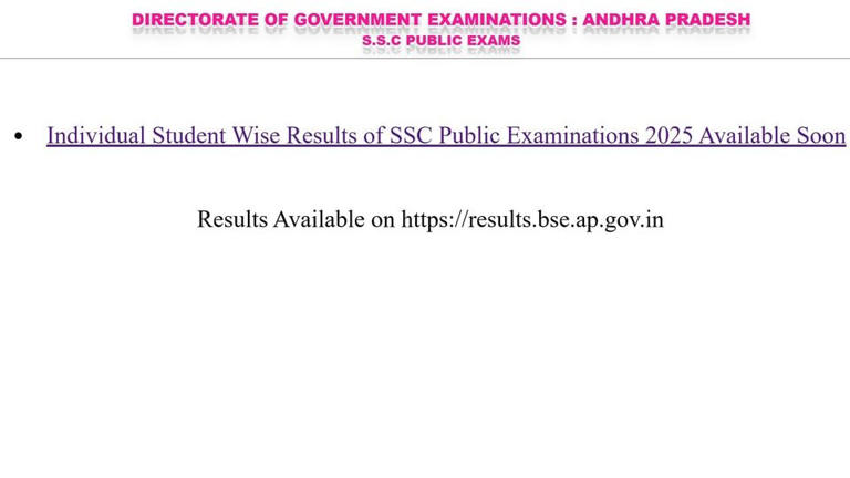 AP SSC 10th Result 2025: DIRECT link activated, BSEAP declares scores at results.bse.ap.gov.in