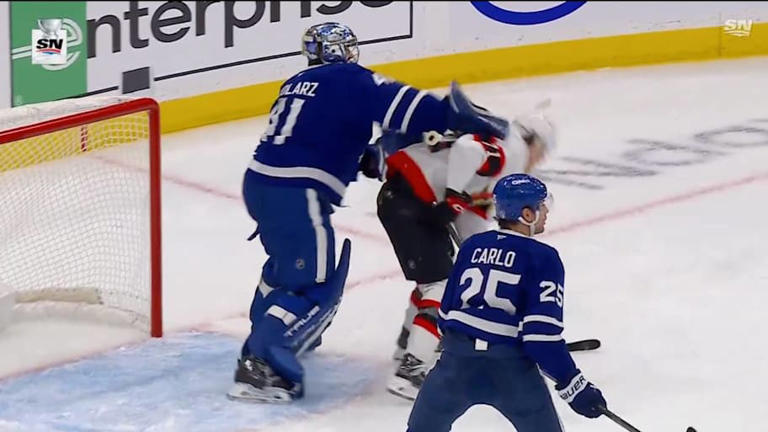 Maple Leafs Goalie Viciously Lashed Out at Senators Player for Getting ...