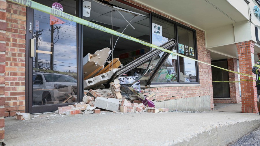 Storefront damaged after driver crashes into medical supply shop in ...