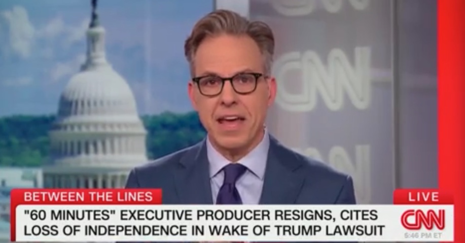 Tapper Rips CBS Owner for 60 Minutes Shakeup Amid Trump Pressure: ‘Hope ...