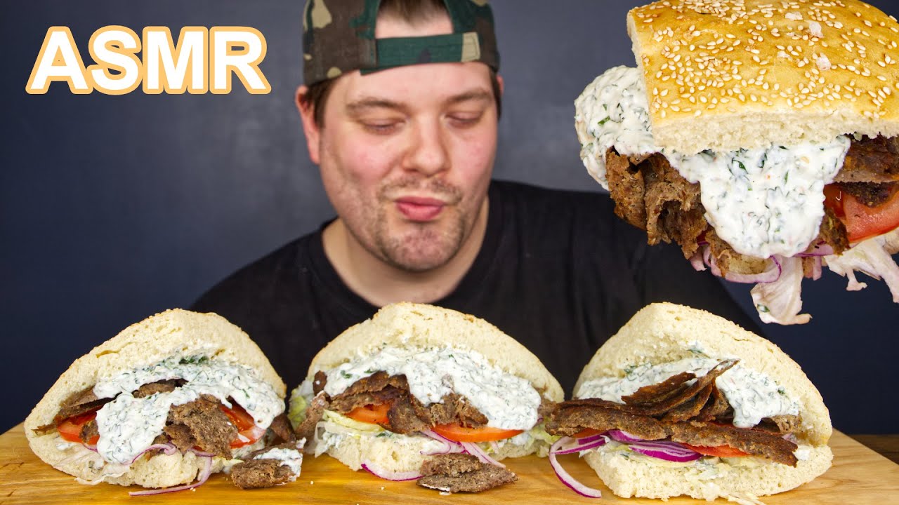 ASMR Döner Kebab Sandwich Mukbang Real Eating Sounds | Dave Kay ASMR