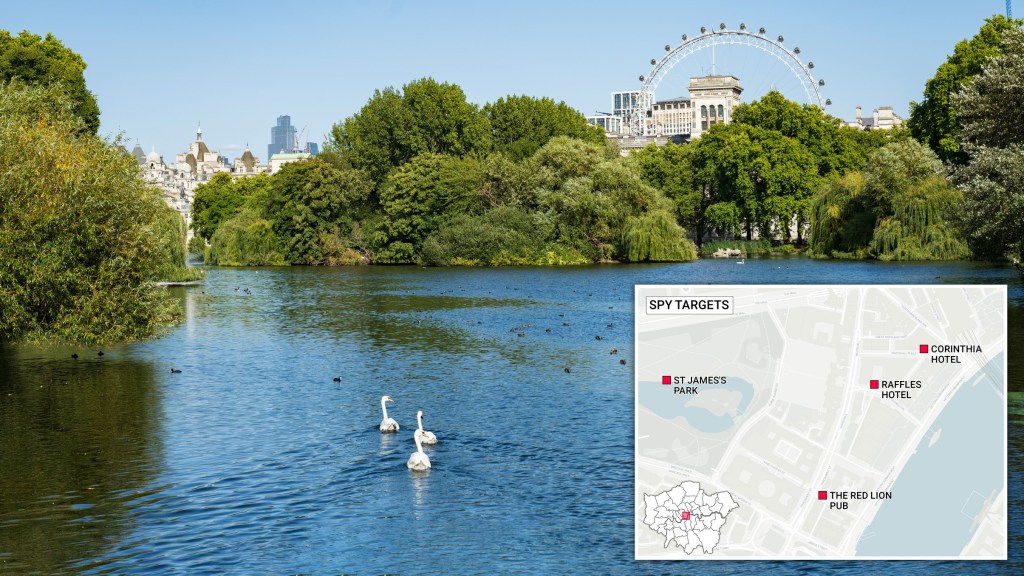 Map uncovers London hotspots feared to have been bugged by Chinese spies