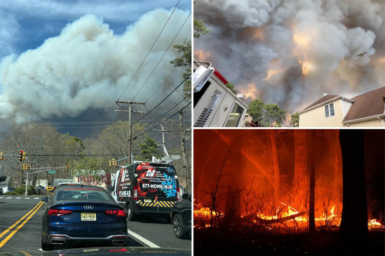Evacuation orders lifted as fast-moving New Jersey wildfire burns
