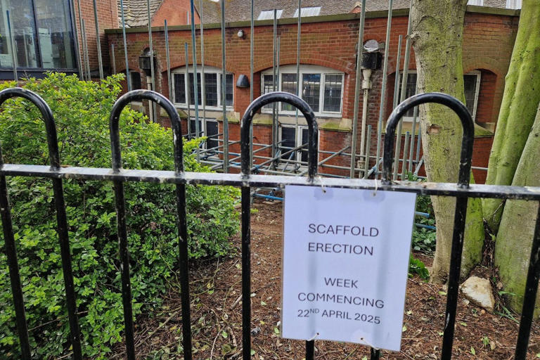 Kettering Library roof scaffolding takes shape as contractors begin £6 ...