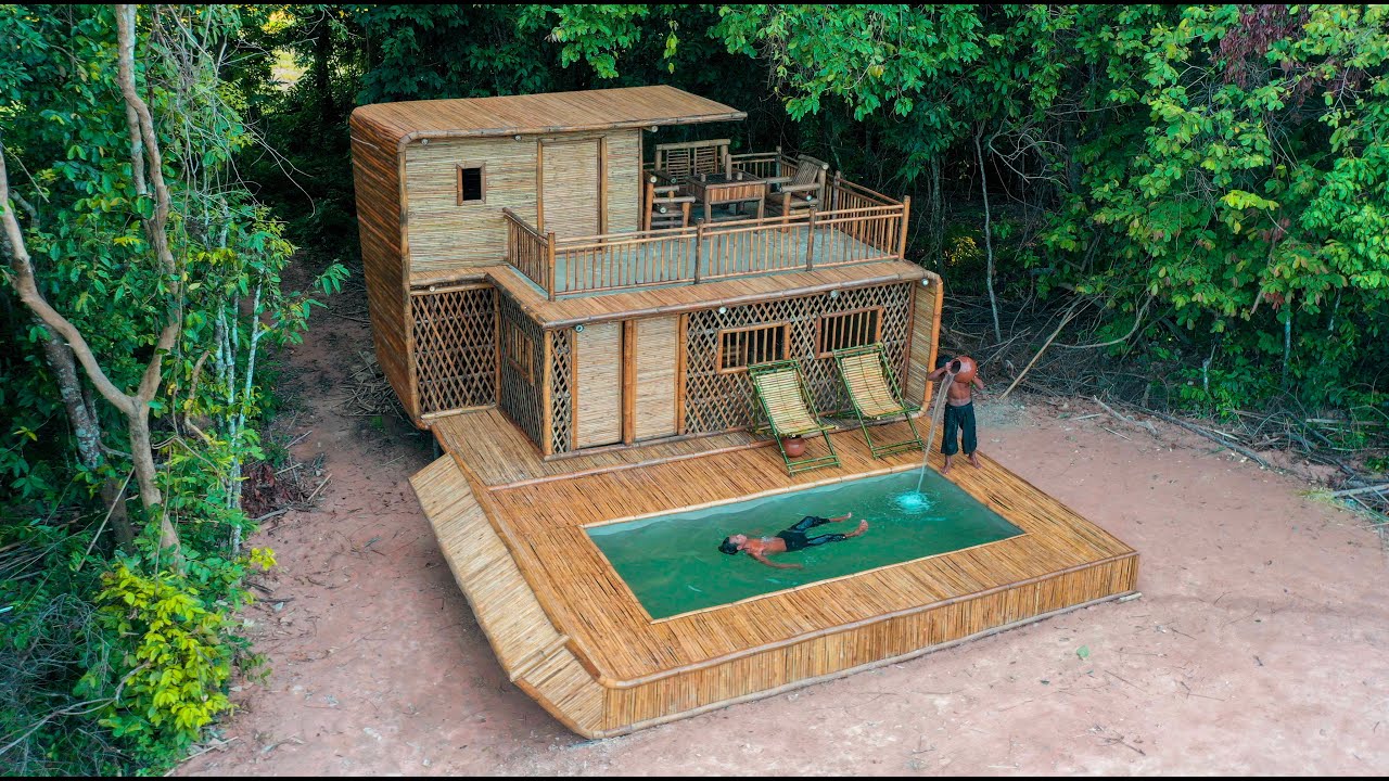 15 Days Building a Two-Story Villa with Pool & Private Living Room!