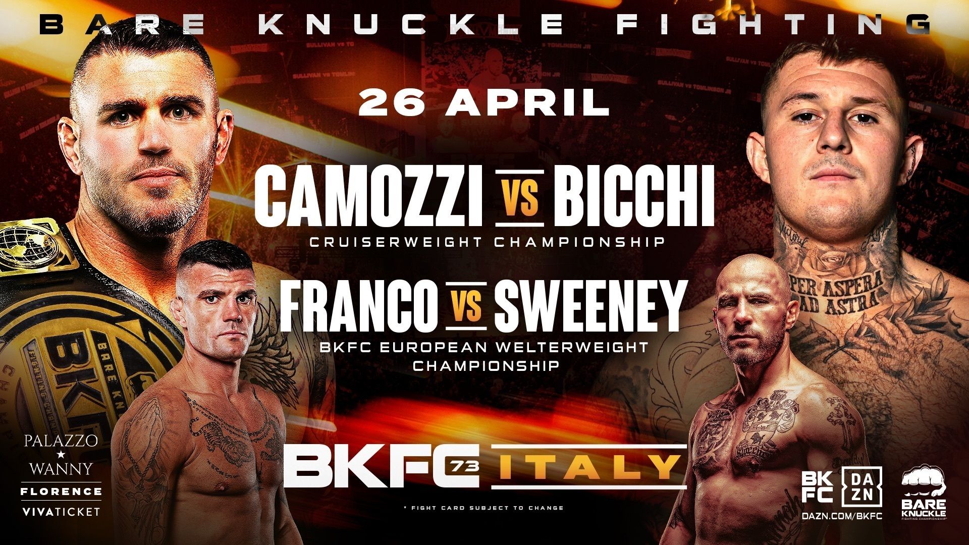 Upcoming 2025 BKFC event schedule
