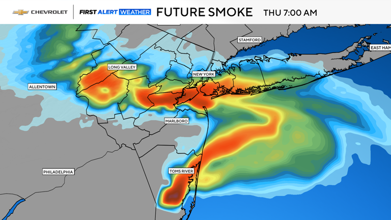 NYC air quality alert today due to N.J. wildfire smoke. Maps show why.