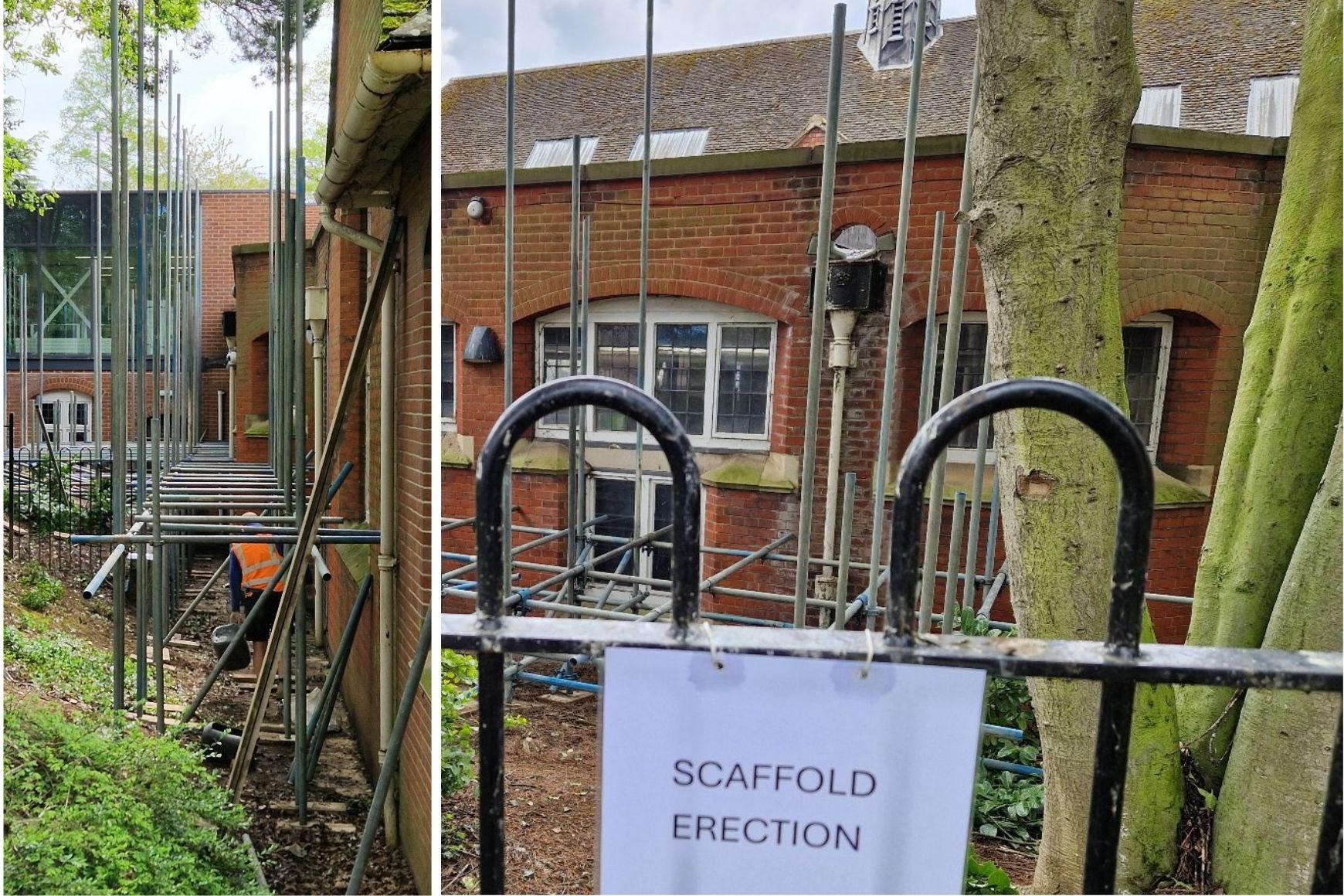 Kettering Library roof scaffolding takes shape as contractors begin £6 ...