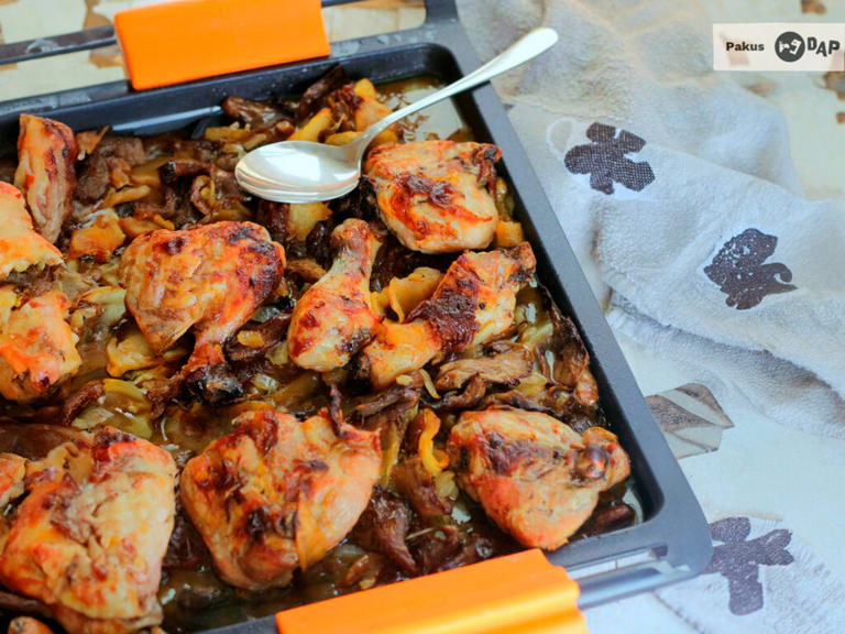 Pollo con setas: receta para una cena fácil al horno