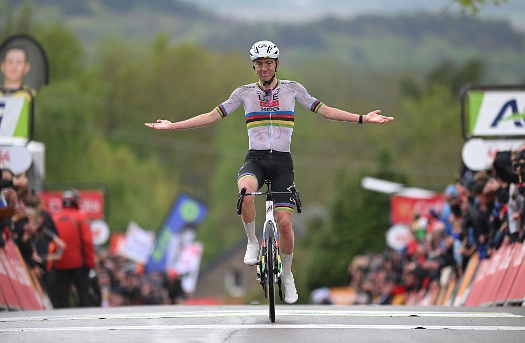 La Flèche Wallonne: Tadej Pogačar blasts to victory after rain soaked race