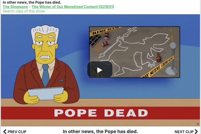 'The Simpsons' did not predict date of Pope Francis' death