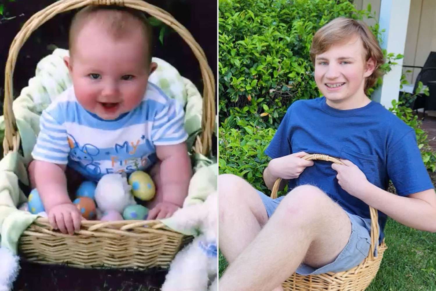Mom Takes a Photo of Her Son in a Basket on His First Easter. 16 Years Later, They're Still ...
