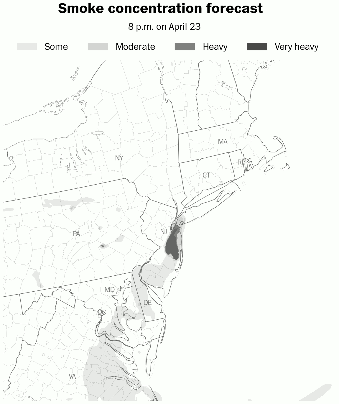 Smoke from New Jersey wildfire blows toward New York