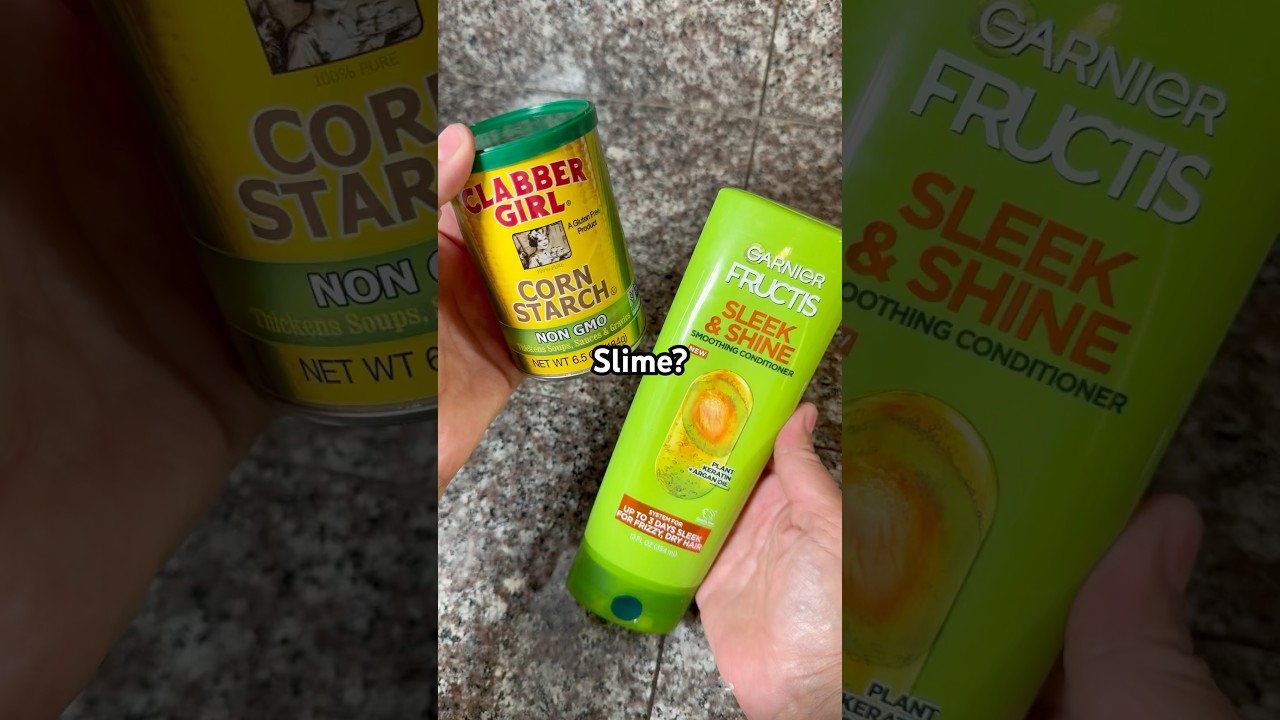 See how I make slime using conditioner and cornstarch