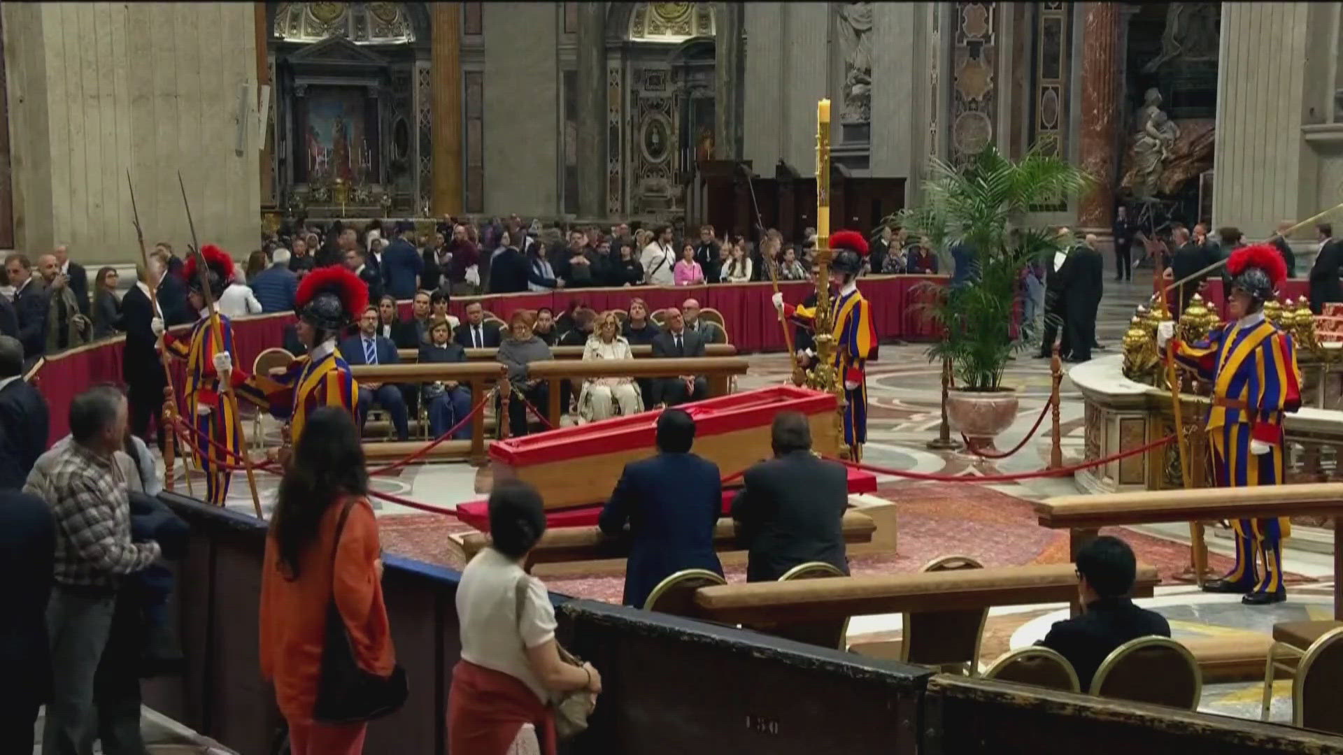 Catholic faithful pay their final respects to Pope Francis in St. Peter ...