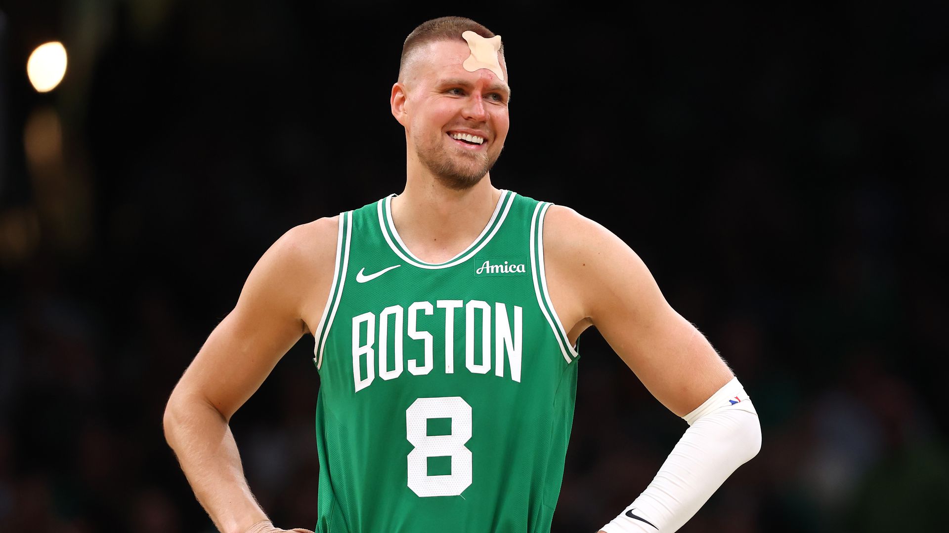 Kristaps Porzingis injury update: Celtics center embraces bloody head ...