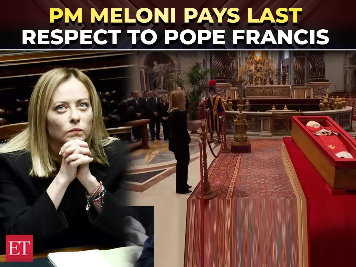 Italian PM Giorgia Meloni pays last respect to Pope Francis at St Peter ...