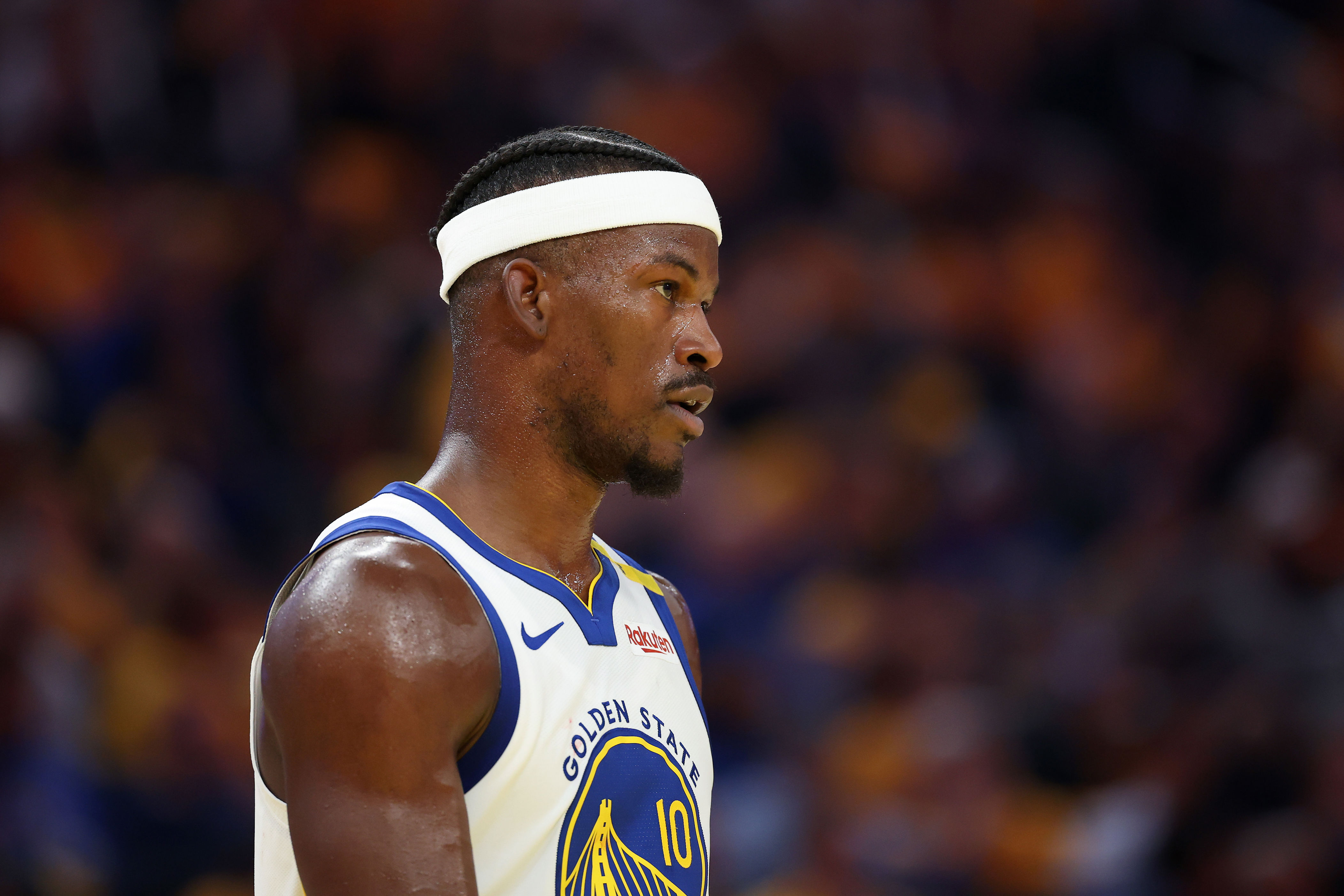 NBA playoffs: Jimmy Butler exits Warriors-Rockets Game 2 after hard ...