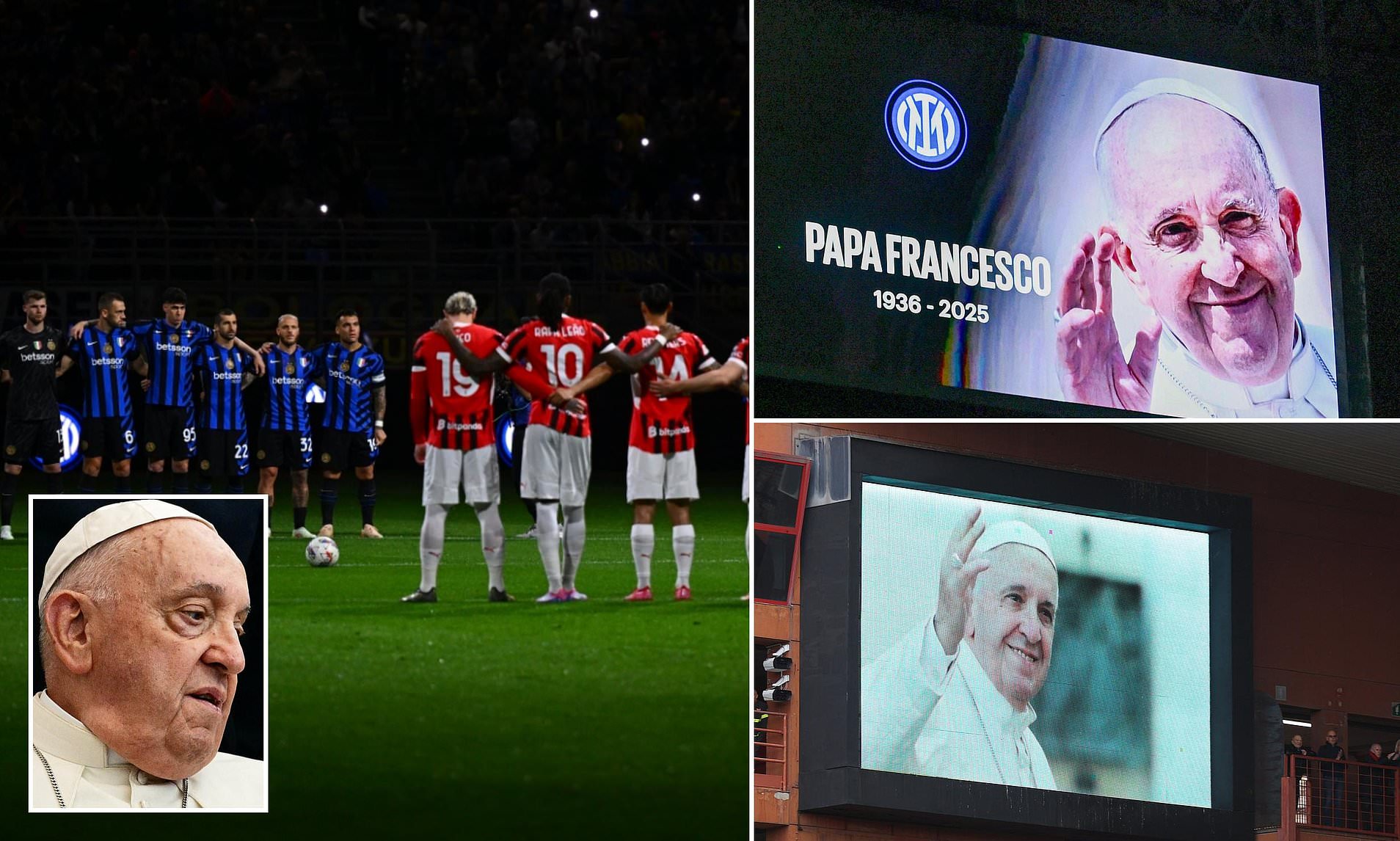 AC Milan and Inter fans put rivalry aside in moving tribute to Pope ...