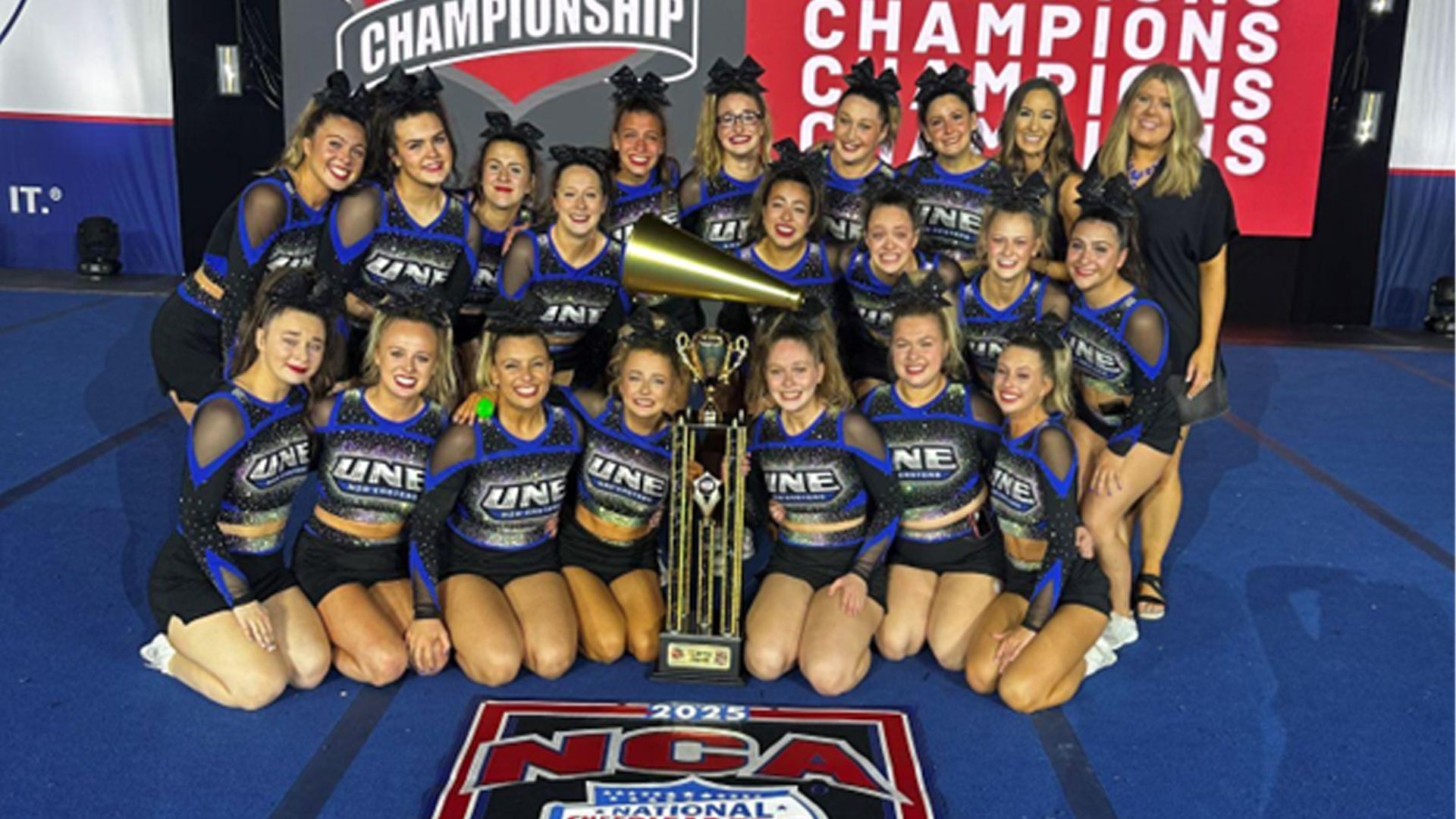 UNE cheer team wins first national title in historic fashion