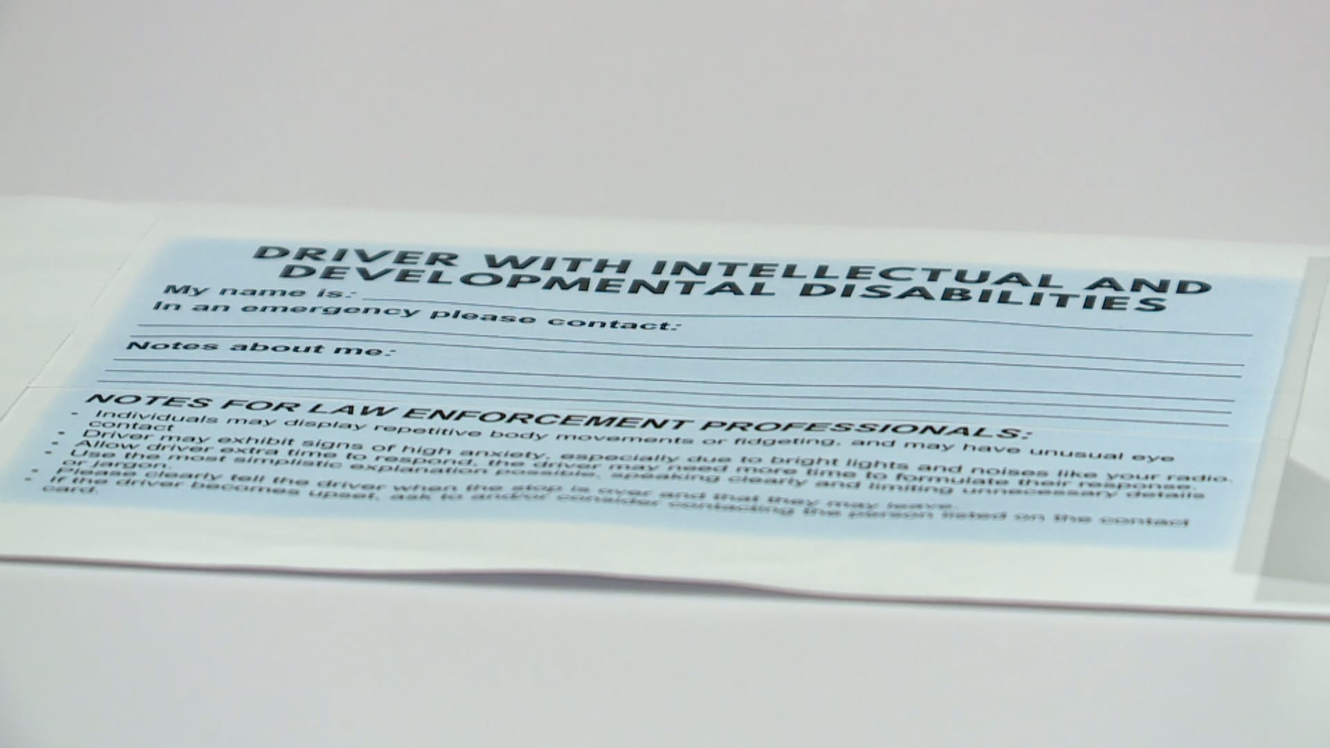 Blue Envelope Program aims to improve police interactions for drivers ...