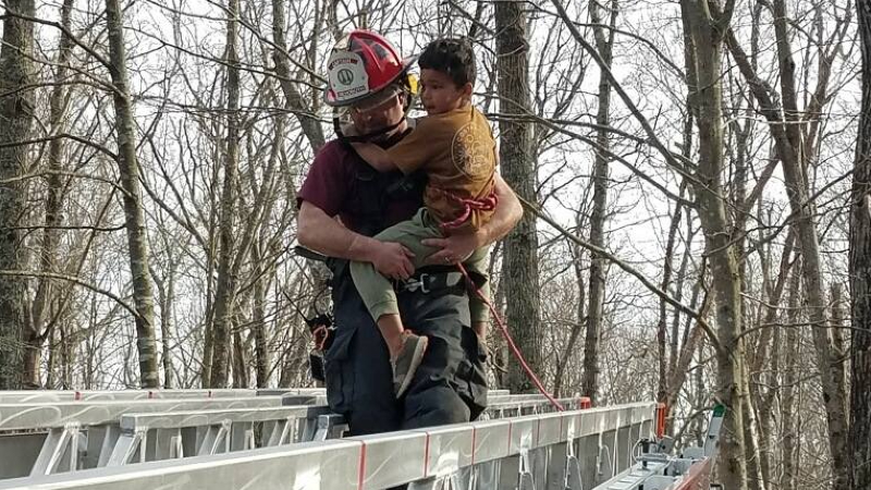 Child rescued after climbing 30 feet up tree in Rehoboth