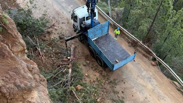 Rápida actuación tras el desprendimiento en Garafía