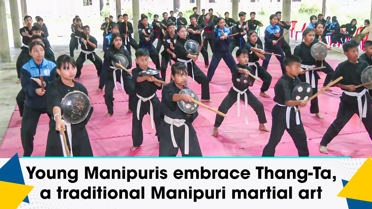 Young Manipuris embrace Thang-Ta, a traditional Manipuri martial art