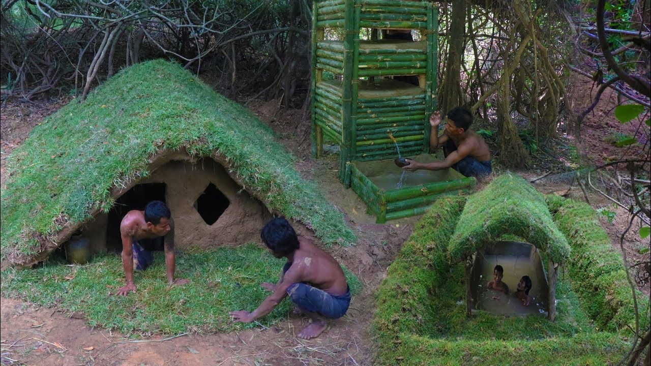 Underground house, pool & water filter built in just 1 month