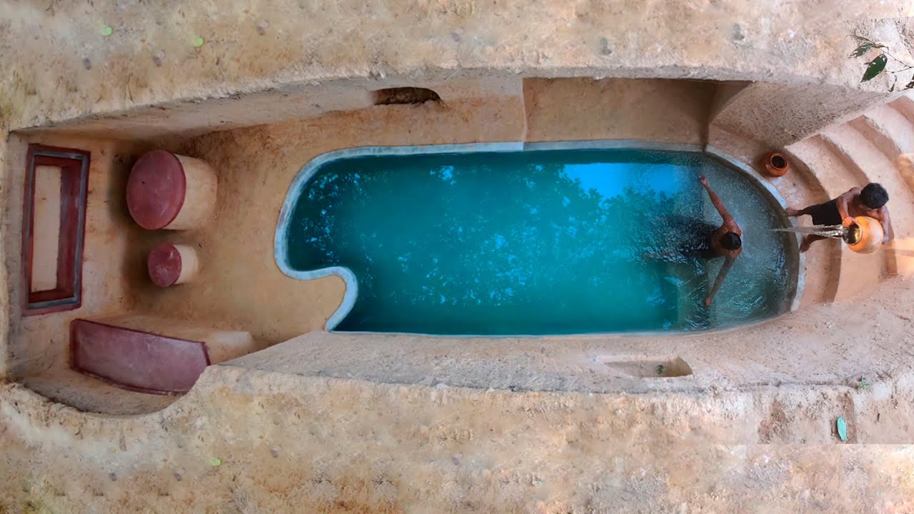 30 days to build an underground temple pool & house