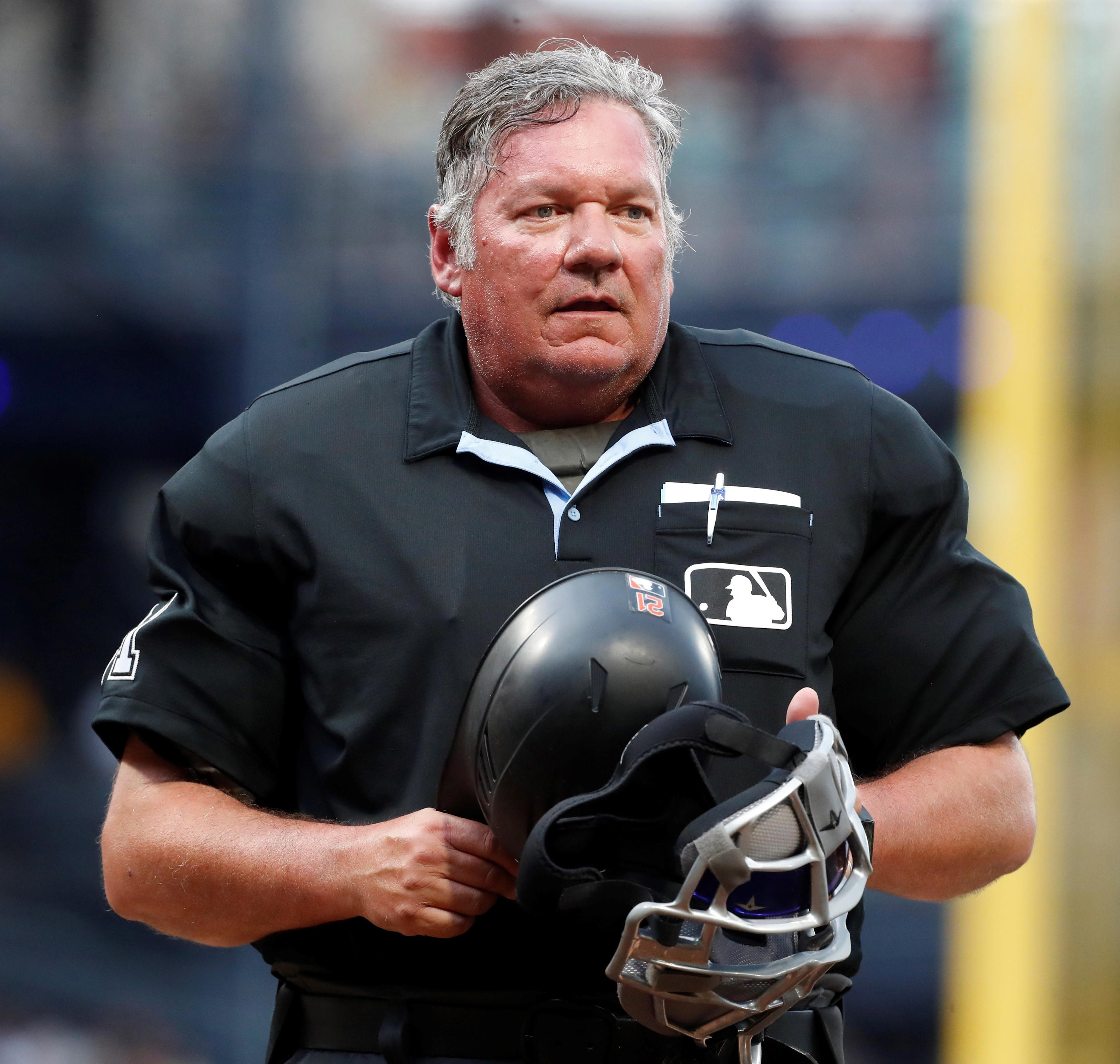 Hunter Wendelstedt, recovered from liner to ear, ready to umpire again