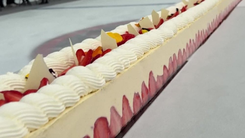 Over 120 meters: This is the world's longest strawberry cake