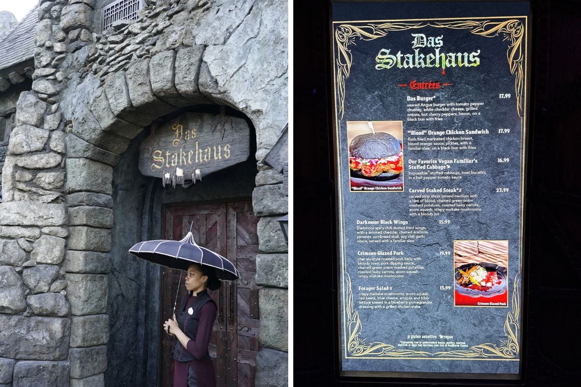 Full Menu (With Prices) for Das Stakehaus in Dark Universe at Epic Universe